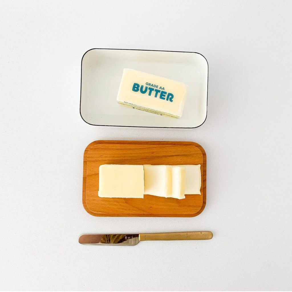 Noda Horo Enamel Butter Case with Wood Lid | Tortoise General Store