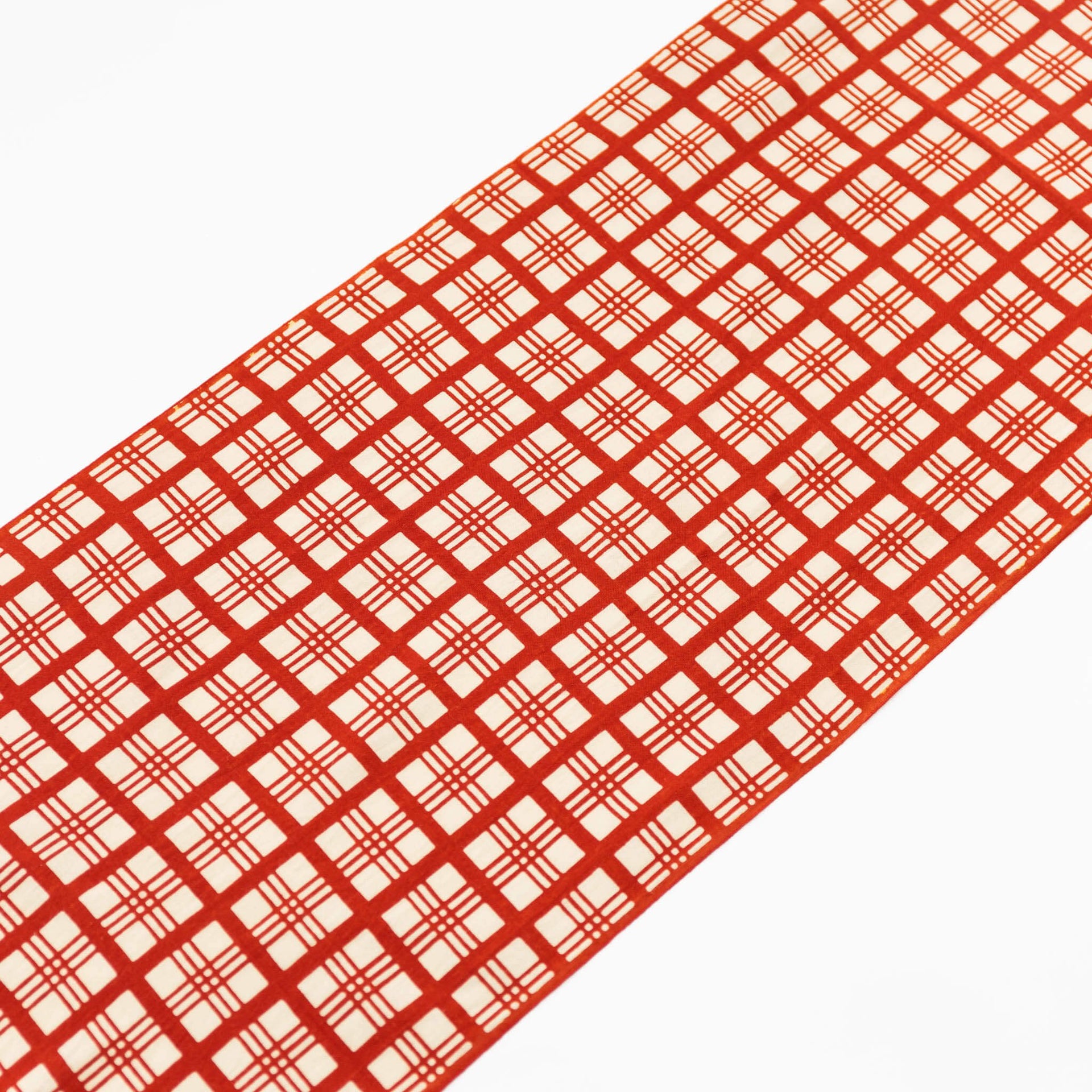 Tenugui towel/cloth - Red Masu Lattice | Tortoise General Store